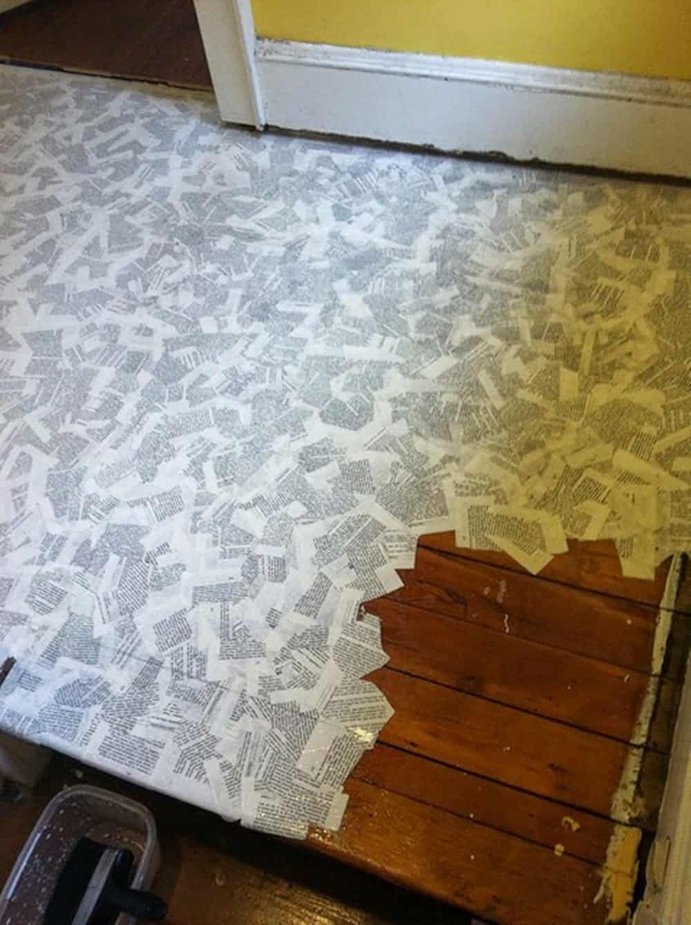How to Cover Your Floor with Book Pages • Recyclart